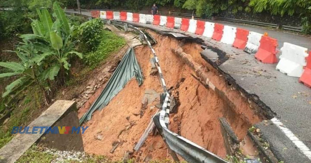 Cerun runtuh, sebahagian laluan ditutup